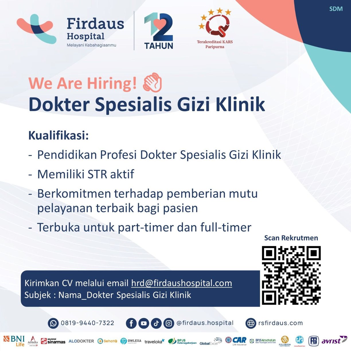 Karir | Firdaus Hospital