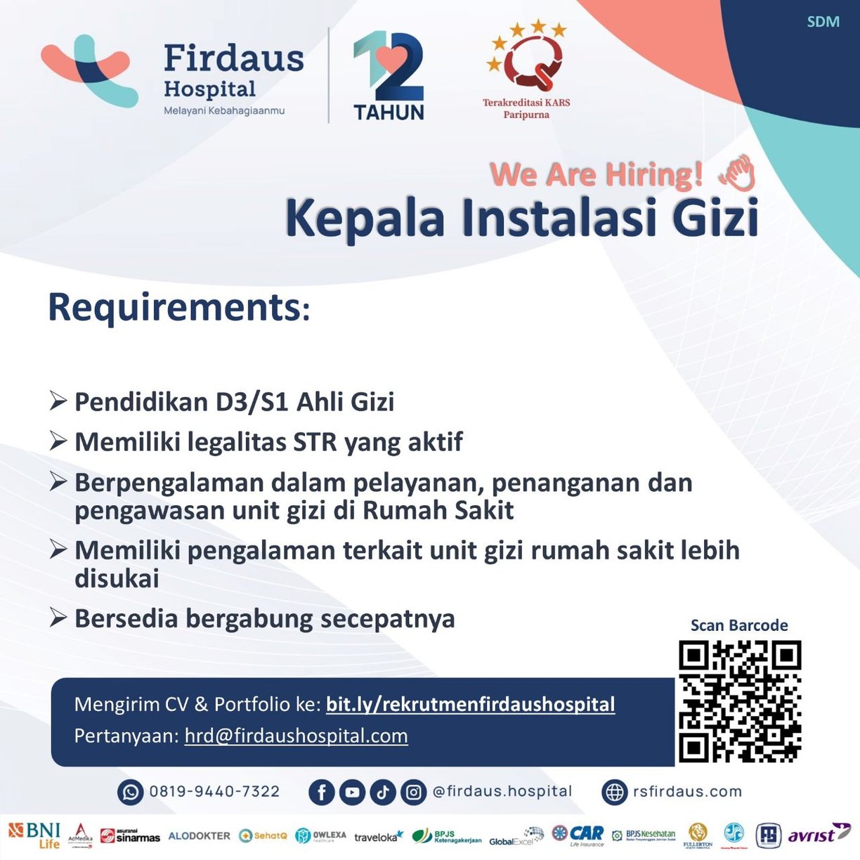 Karir | Firdaus Hospital