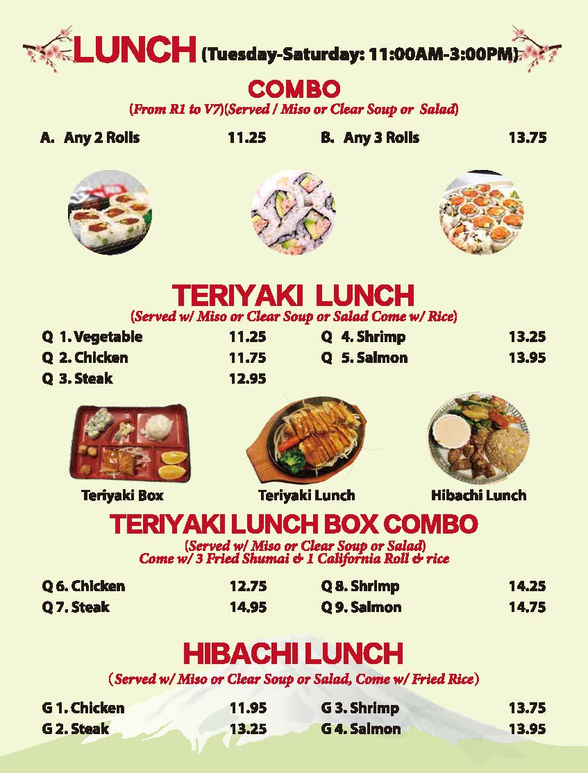Authentic Asian Cuisine Menu | Sushi Rolls, Sashimi, Salads & More ...