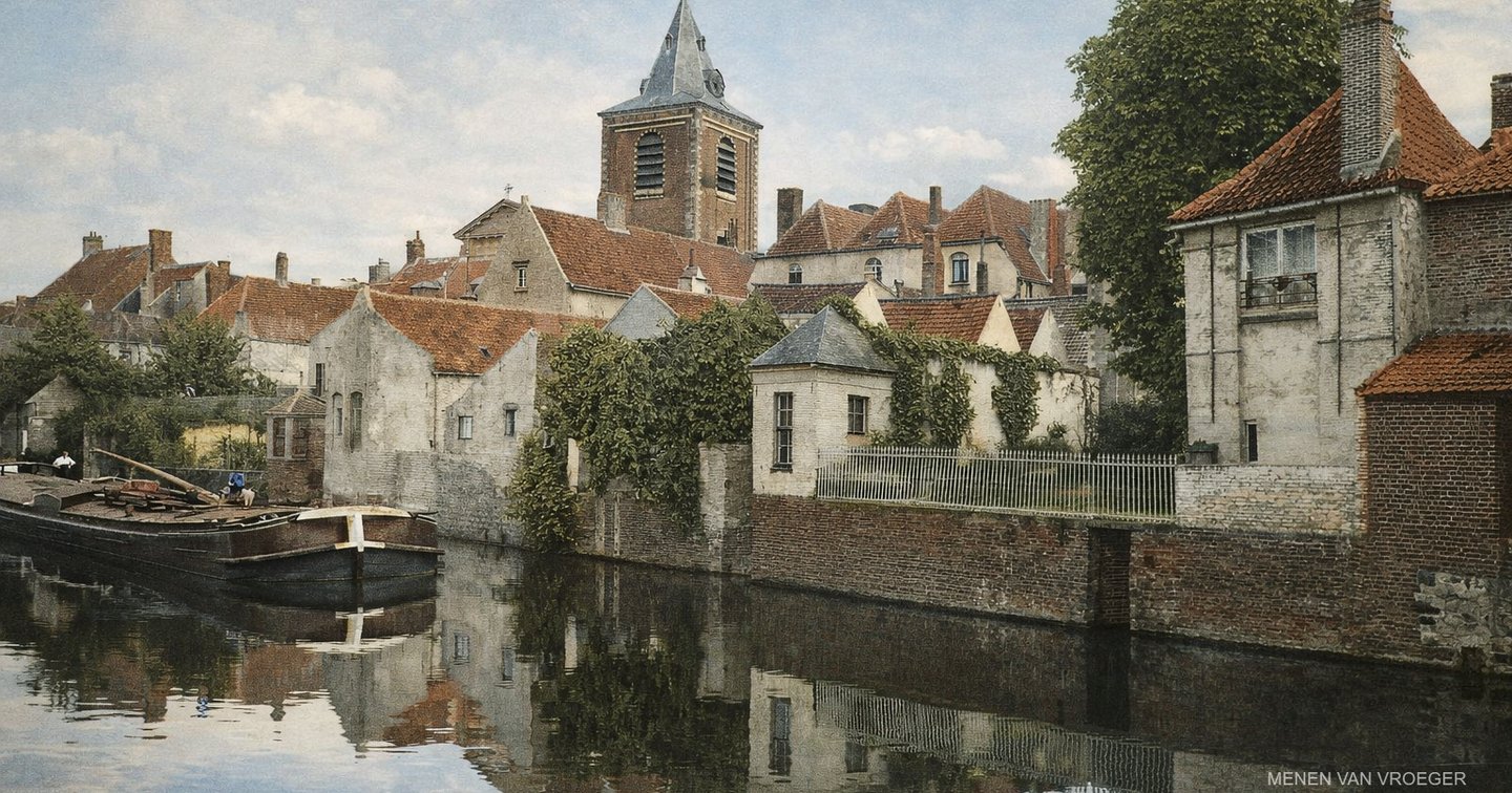 De Leie in Menen – begin 20e eeuw