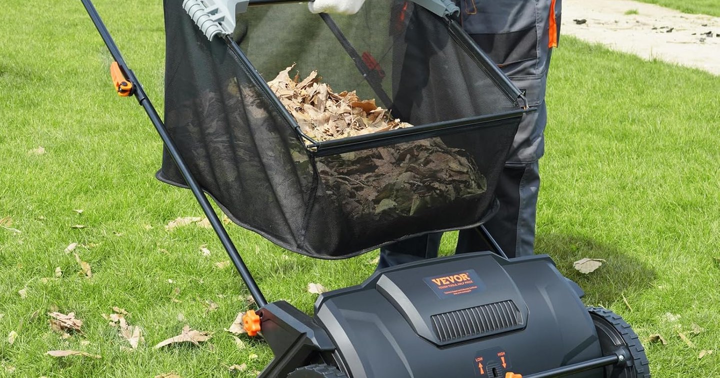 VEVOR Push Lawn Sweeper — Effortless Lawn & Garden Cleanup | Smart Gadgets