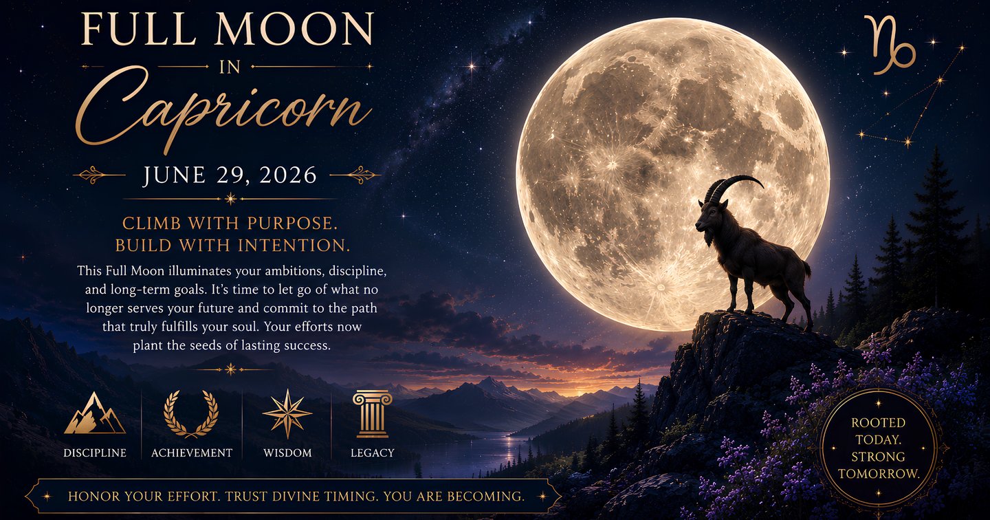 Full Moon in Capricorn – June 29, 2026 | Miss Dana's Wisdom