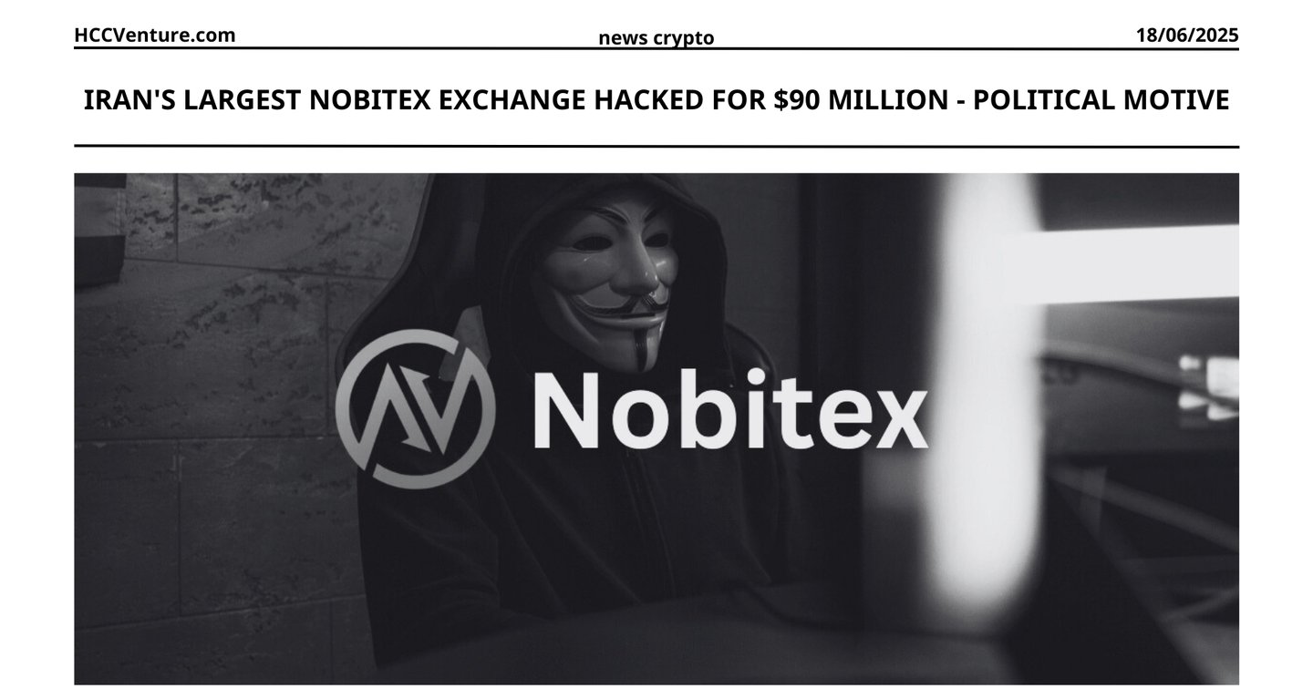 Iran's largest exchange Nobitex hacked for nearly $90 million ...