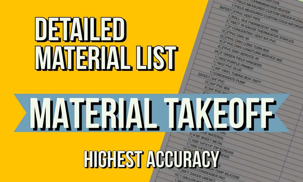 Material Takeoff | HVAC System Design & Load Calculations | B&B System ...