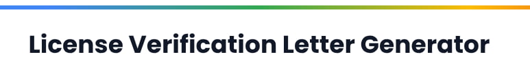 License Verification Letter Generator