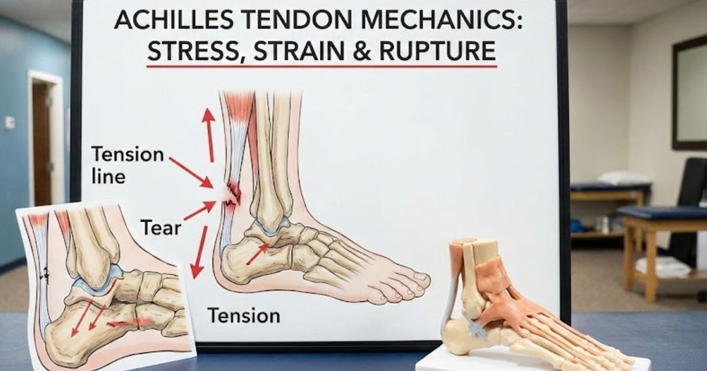 🦶 Achilles Tendon Stress, Strain & Rupture Mechanics | HKEM