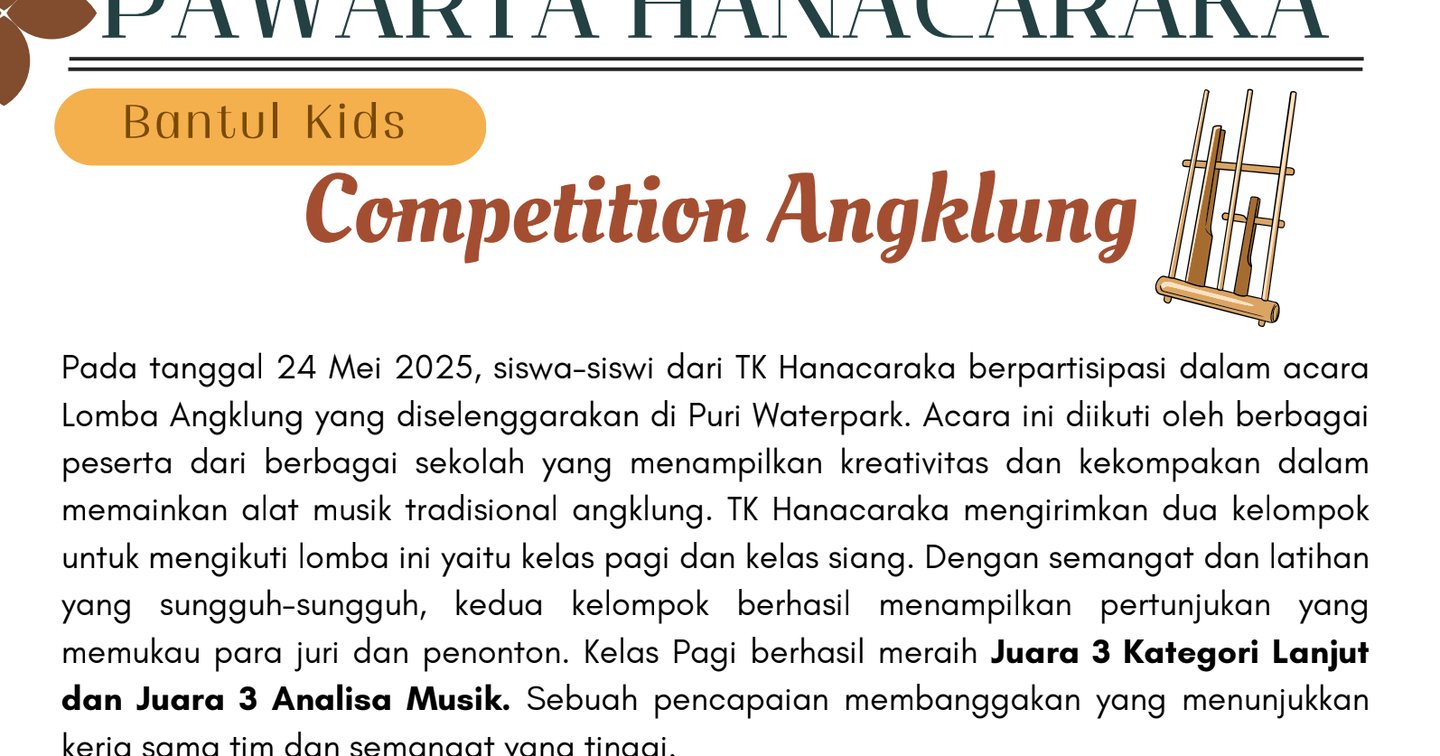 Pawarta May 2025 | Hanacaraka Montessori School