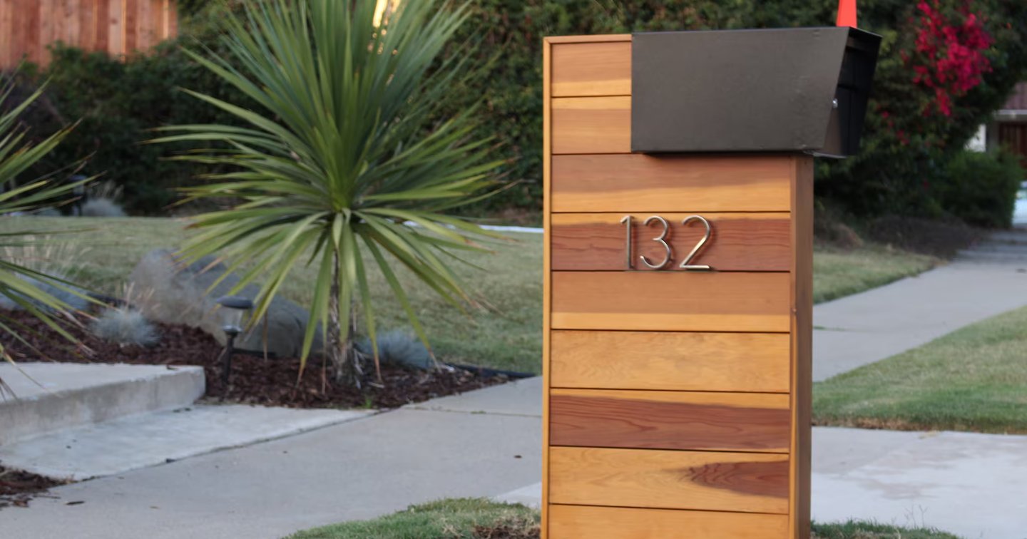 Custom Wood Mailbox Posts & House Number Signs for Better Curb Appeal ...