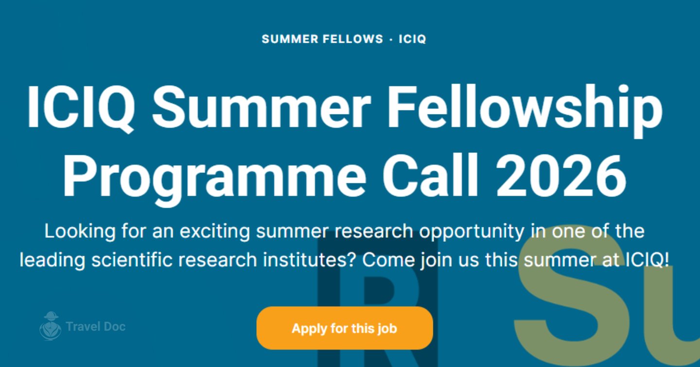ICIQ Summer Fellowship 2026 in Spain (€900/Month Paid Research ...
