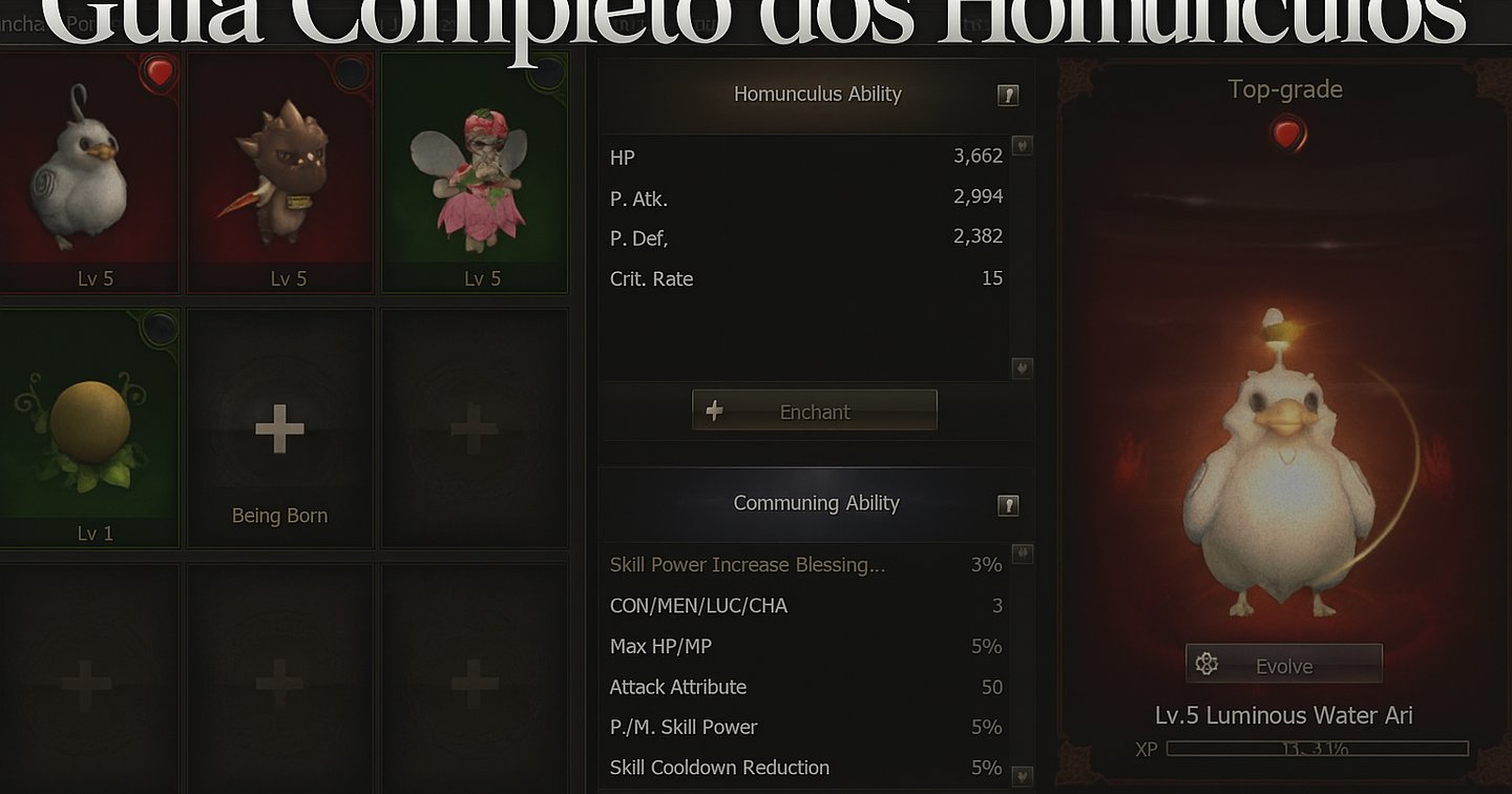 Guia Completo dos Homúnculos | GUIA L2