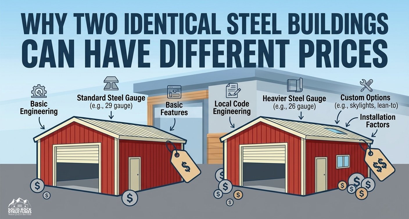 Same Steel Building, Different Price? | Solid Rock Structures LLC