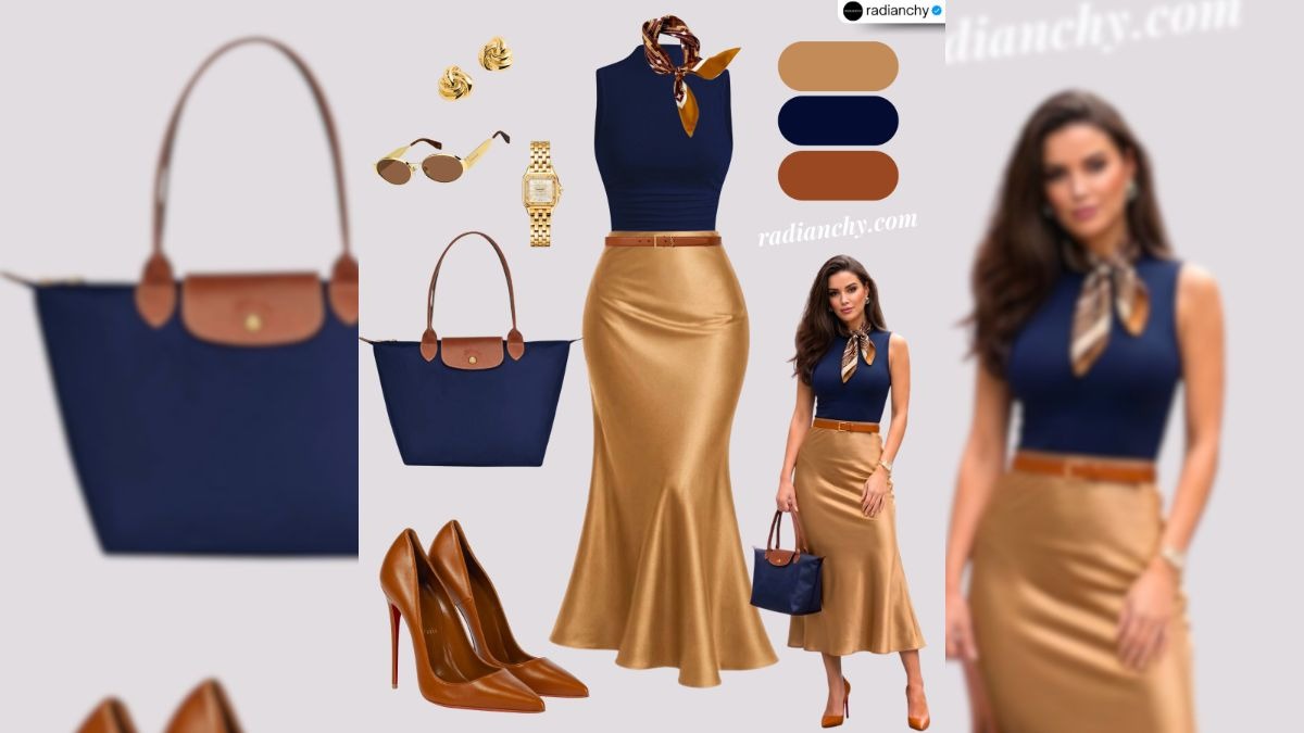 Navy Blue and Camel Outfit Ideas: Elegant Old Money Spring Summer Look ...