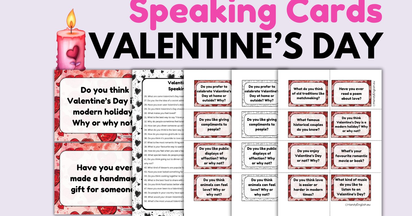 [PDF/PNG] Speaking Cards: Valentine's Day, Relationships and Love ...