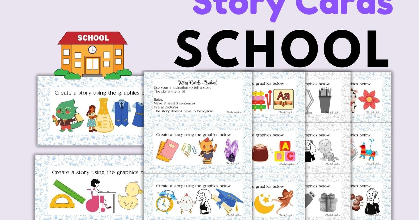 [PDF/PNG] Story Cards: School | Handy English - ESL lesson plans and ...
