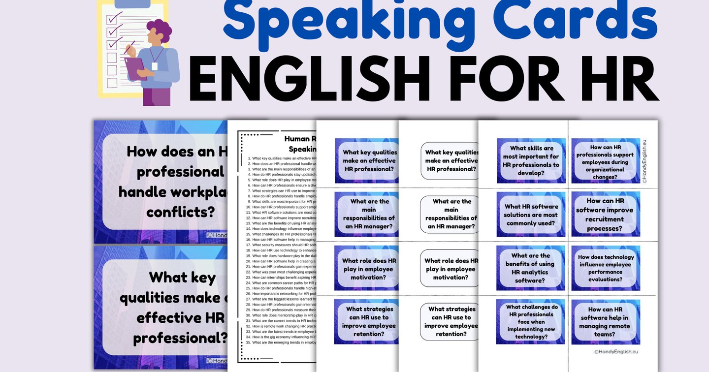 [PDF/PNG] Speaking Cards: Human Resources (HR) | Handy English - ESL ...