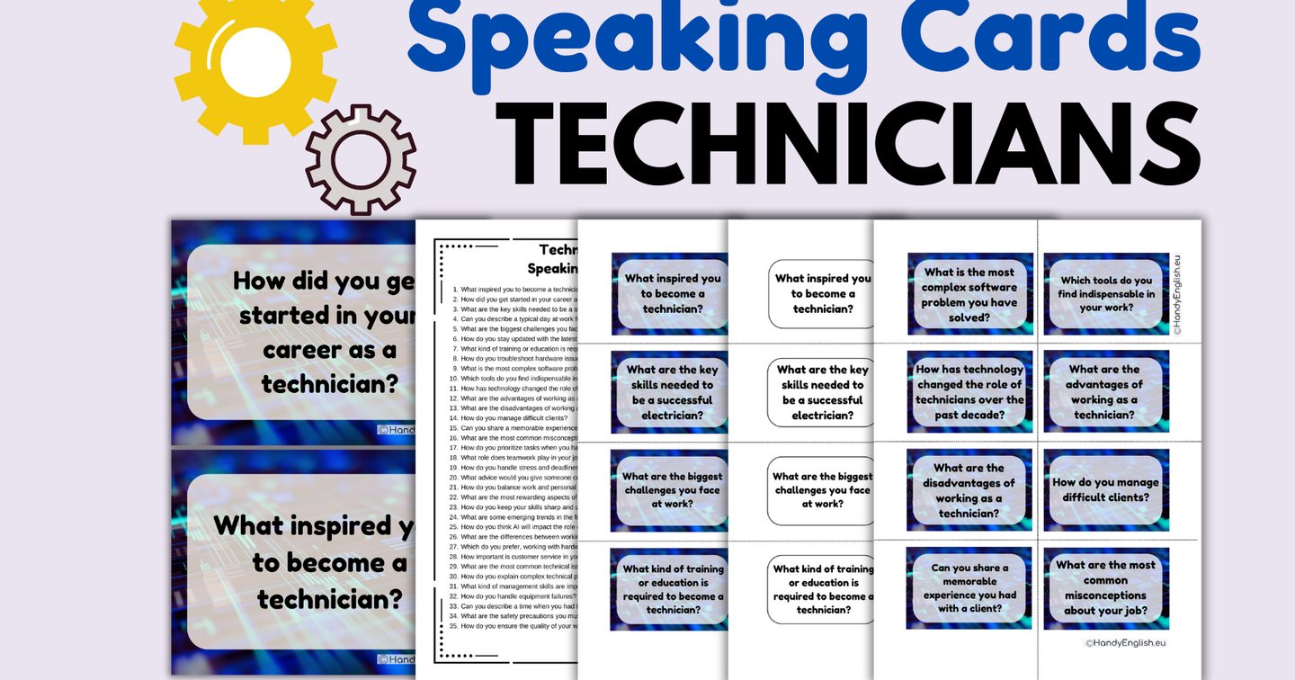 [PDF/PNG] Speaking Cards: English for Technicians - Technical English ...