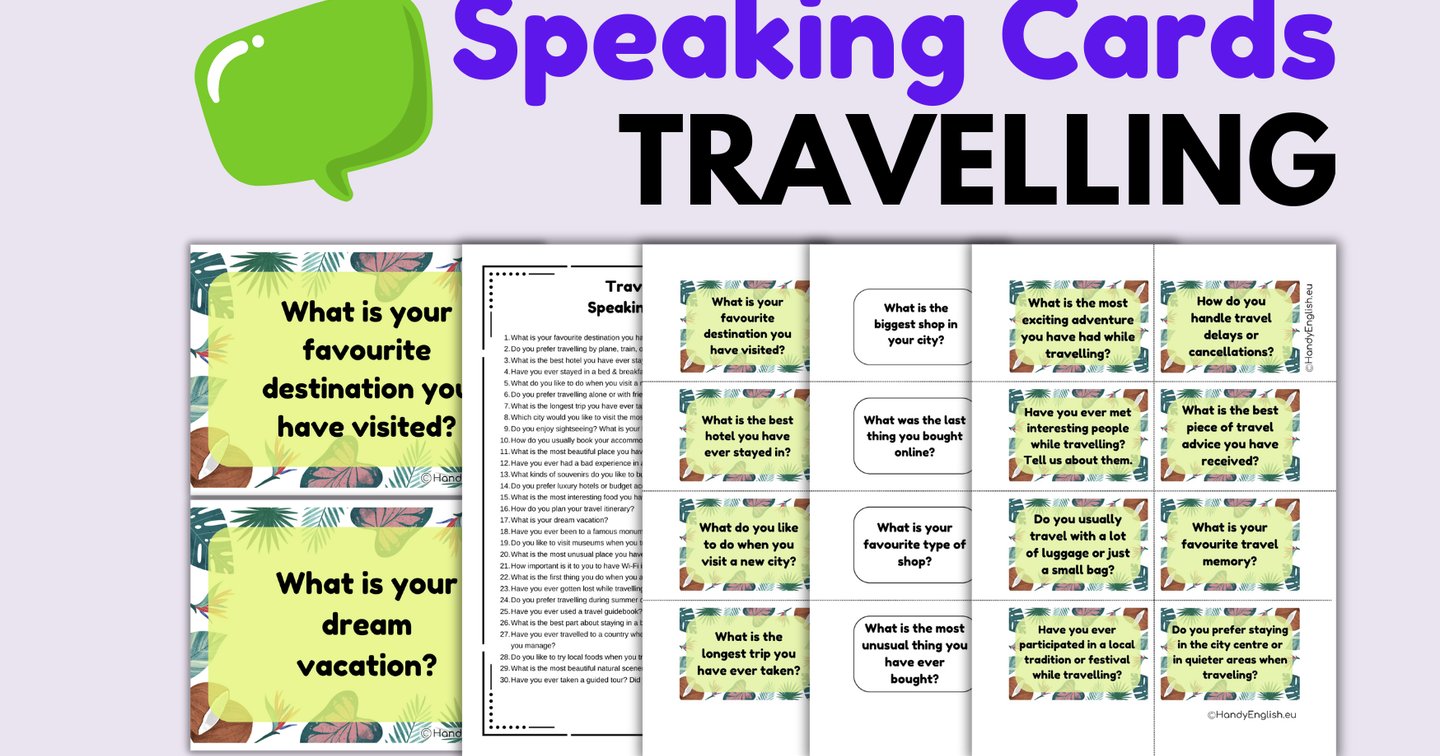 [PDF/PNG] Speaking Cards: Travelling | Handy English - ESL lesson plans ...