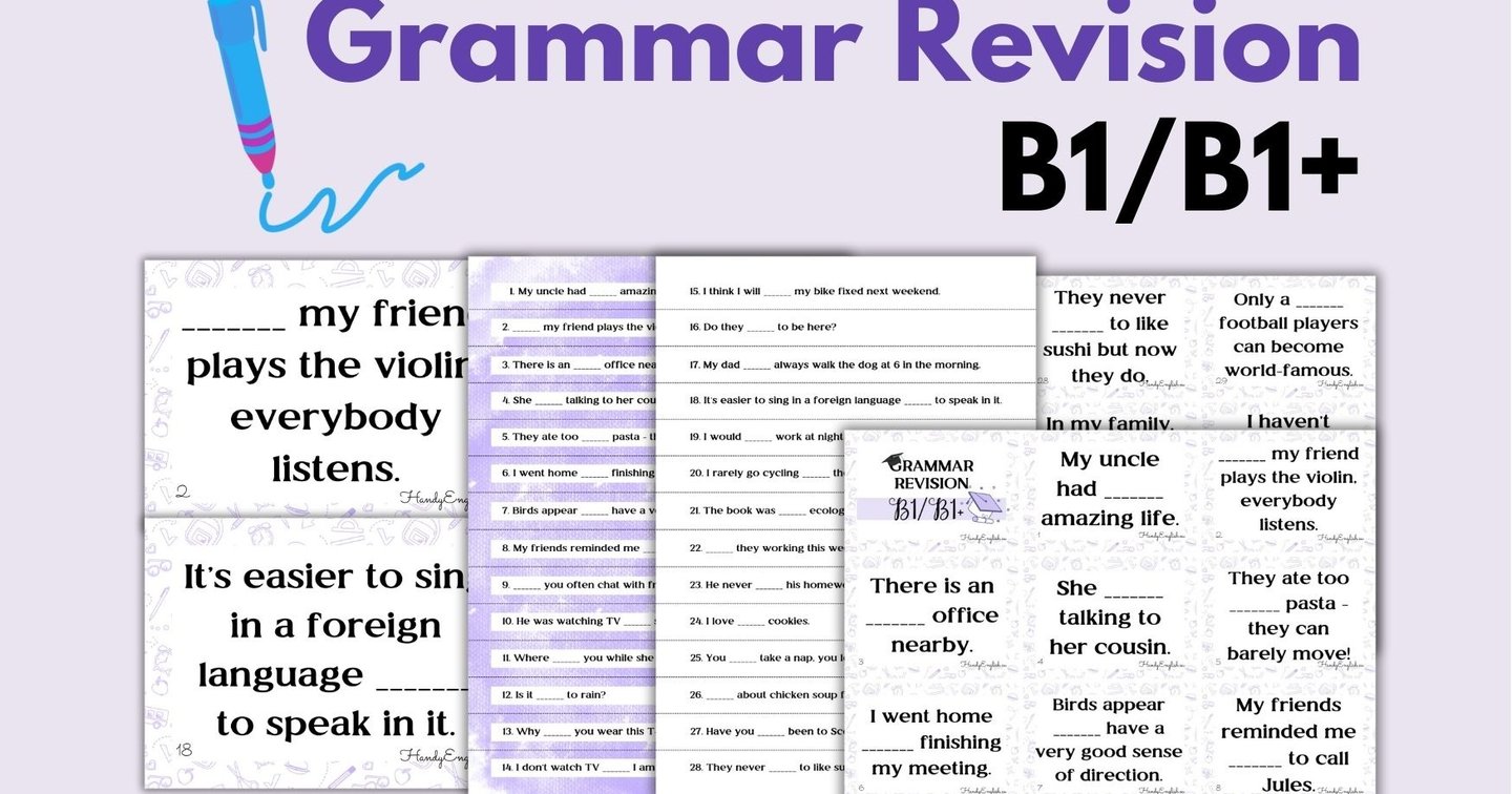 [PDF/PNG] Revision B1/B1+ | Handy English - ESL lesson plans and activities