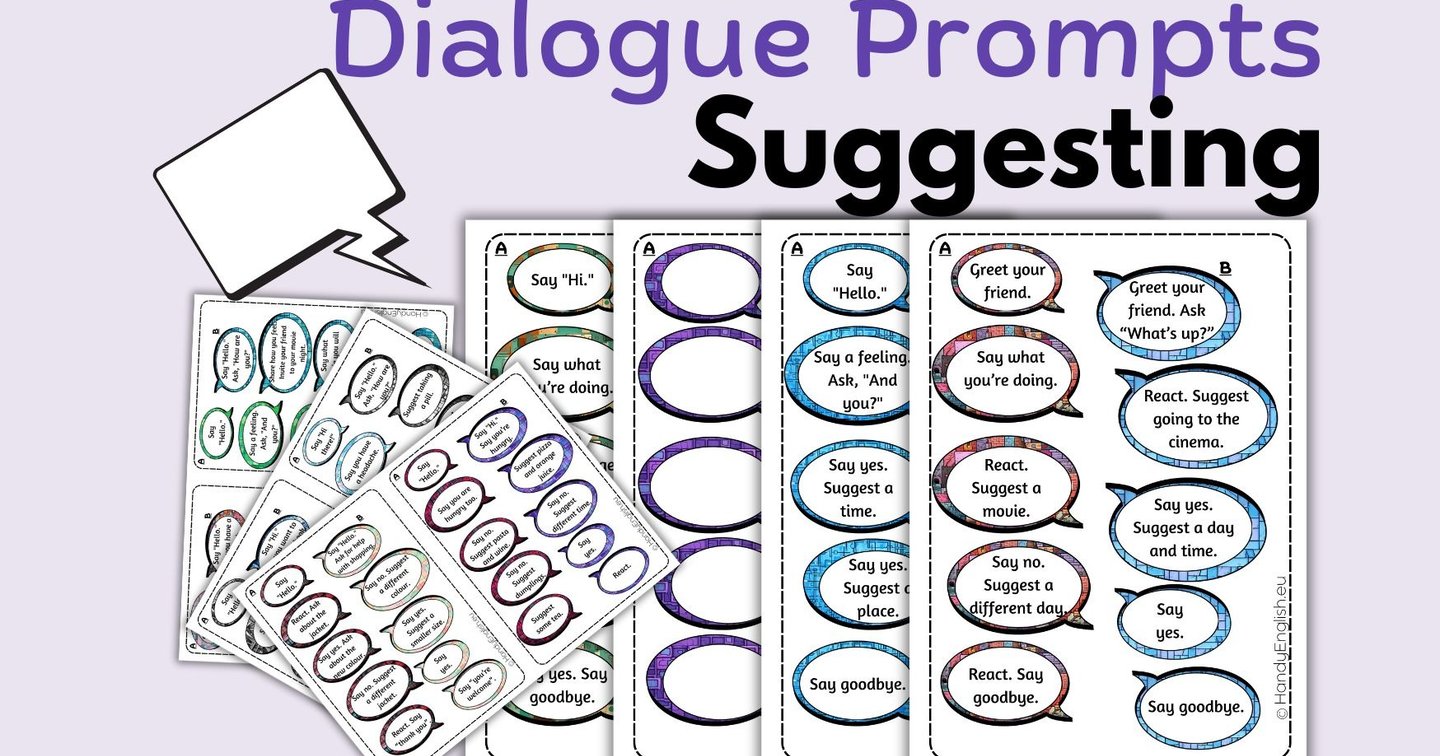 [PDF/PNG] Dialogue Prompts: Making Suggestions | Handy English - ESL ...