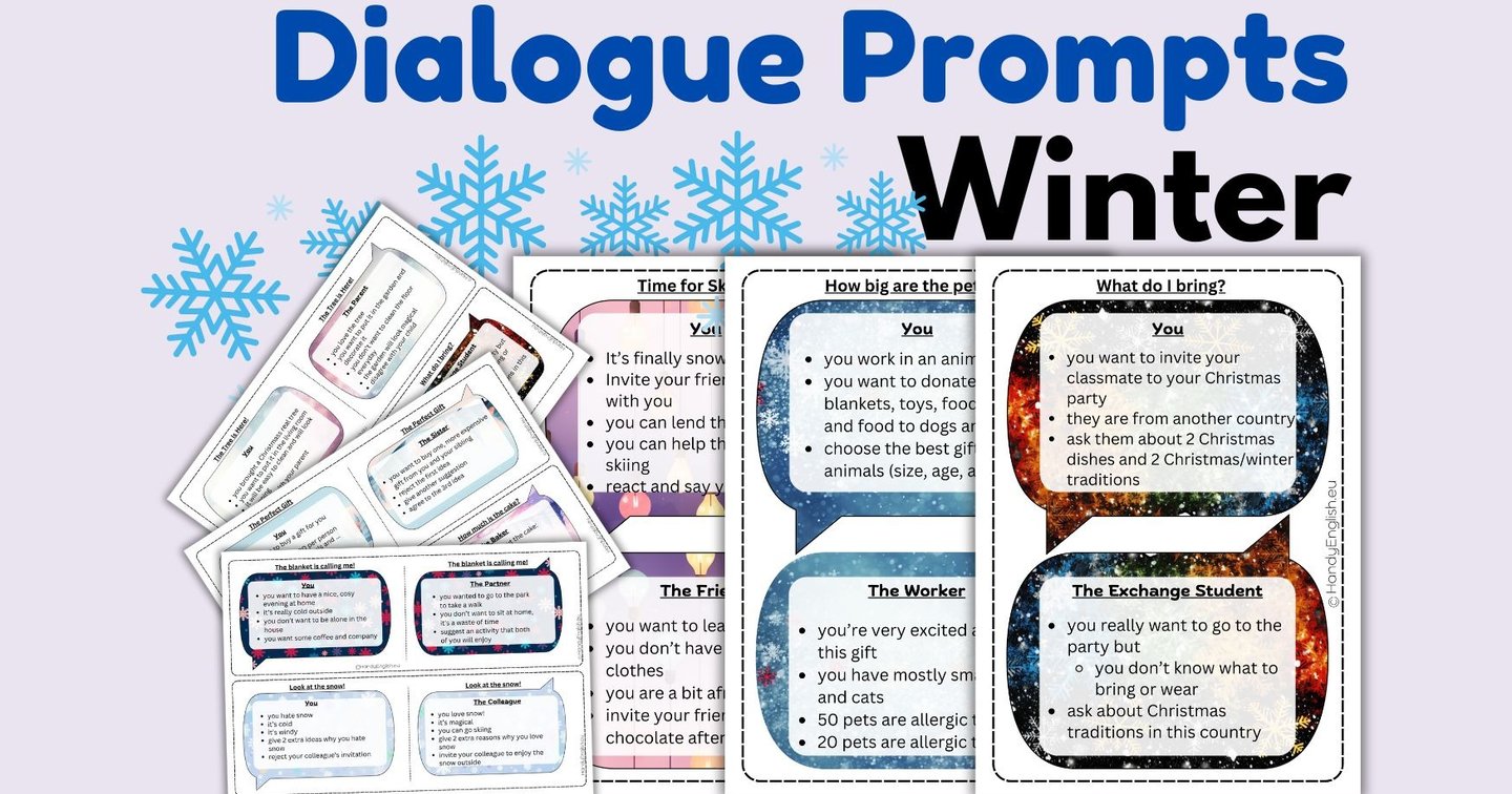 [PDF/PNG] Dialogue Prompts: Winter and Christmas | Handy English - ESL ...
