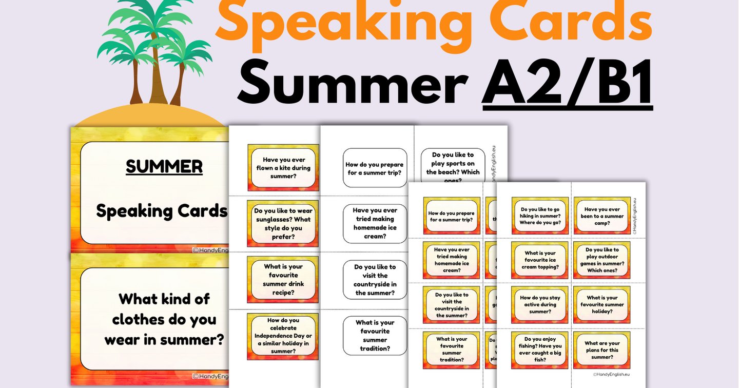 [PDF/PNG] Speaking Cards: Summer | Handy English - ESL lesson plans and ...