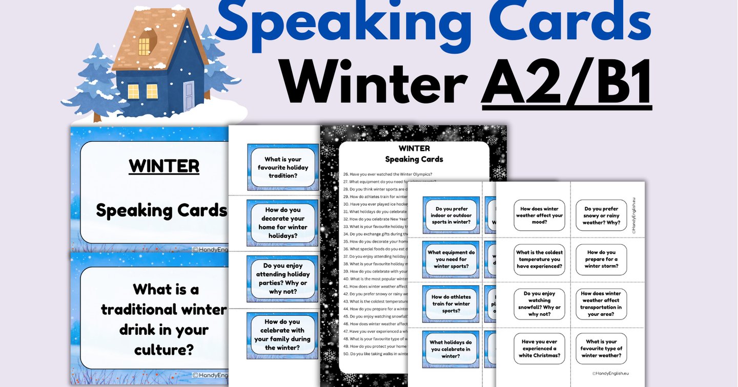 [PDF/PNG] Speaking Cards: Winter | Handy English - ESL lesson plans and ...