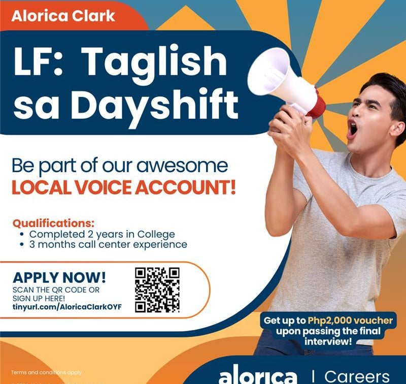Alorica Clark Pampanga - Day Shift - Taglish Account ...