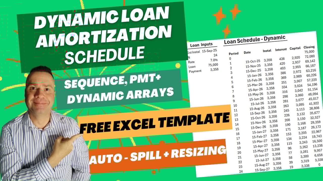 How to Build a Dynamic Loan Amortization Schedule in Excel (Step-by-Step Guide Using SEQUENCE ...