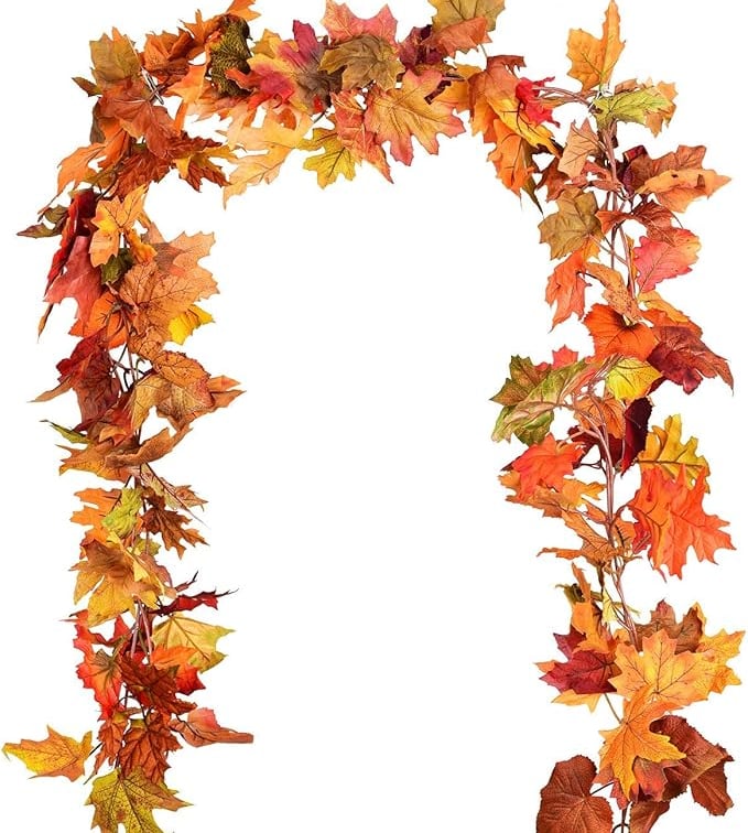 DearHouse 2 Pack Fall Garland Maple Leaf, 5.9Ft/Piece Hanging Vine ...