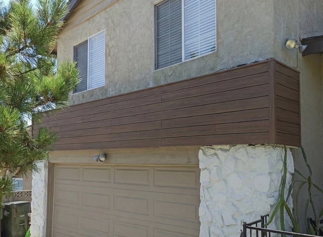 Composite Facade Cladding Above a Garage in Glendale, CA | ProHands ...