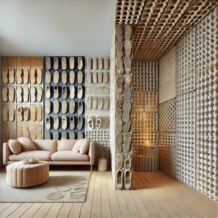 Acoustic panels in shoe soles | Sil&Add