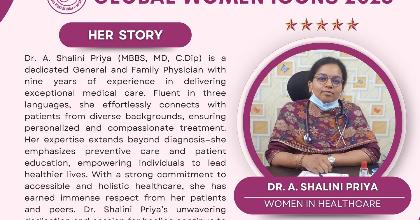 Dr. A. Shalini Priya | Global Icons of India E-Magazine