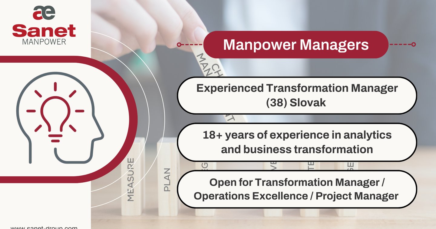 Experienced Transformation Manager | Sanet Group