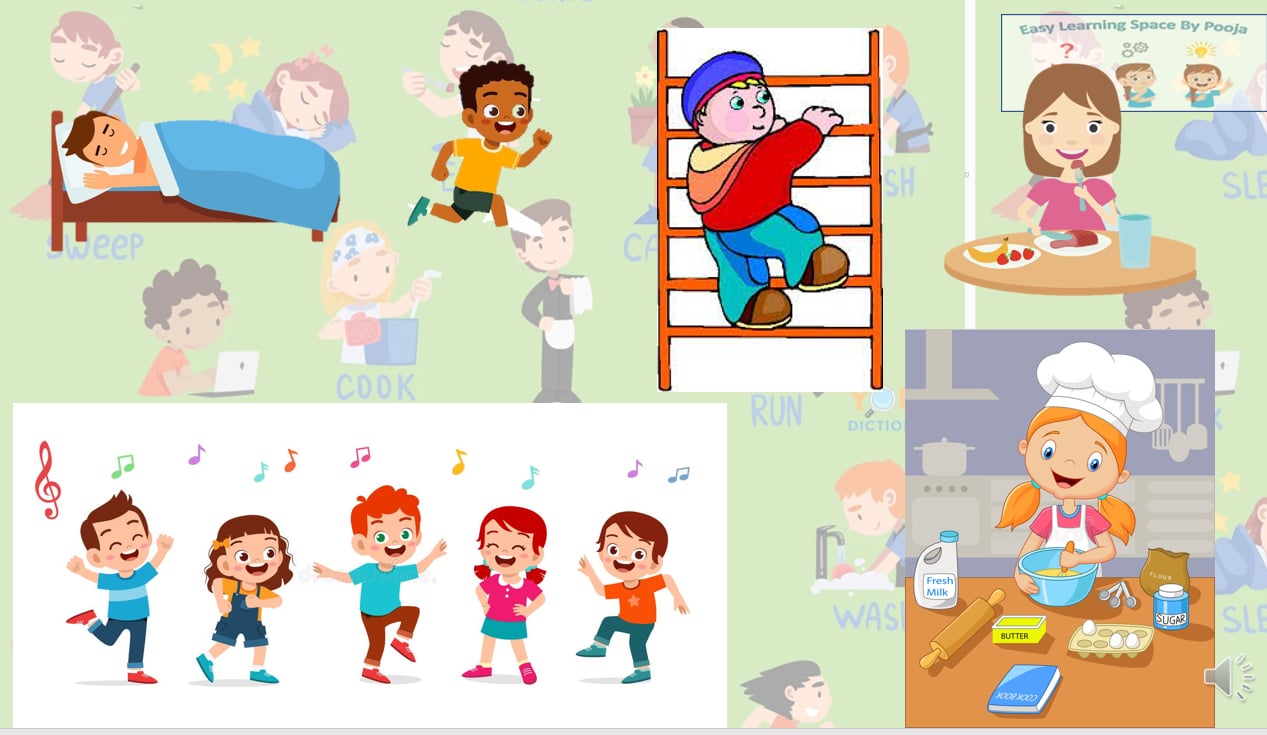 Action Words: Verbs Worksheets solved exercises | Easy Learning Space ...