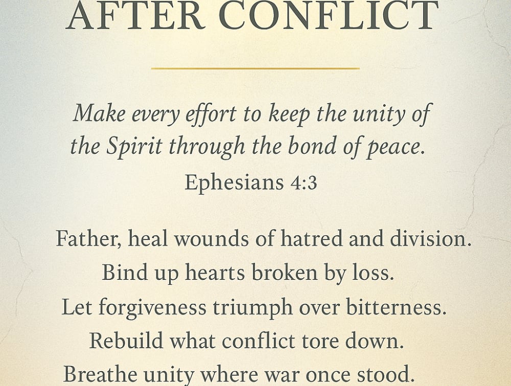 Morning Prayer for Healing and Unity After Conflict | Dominion Daily