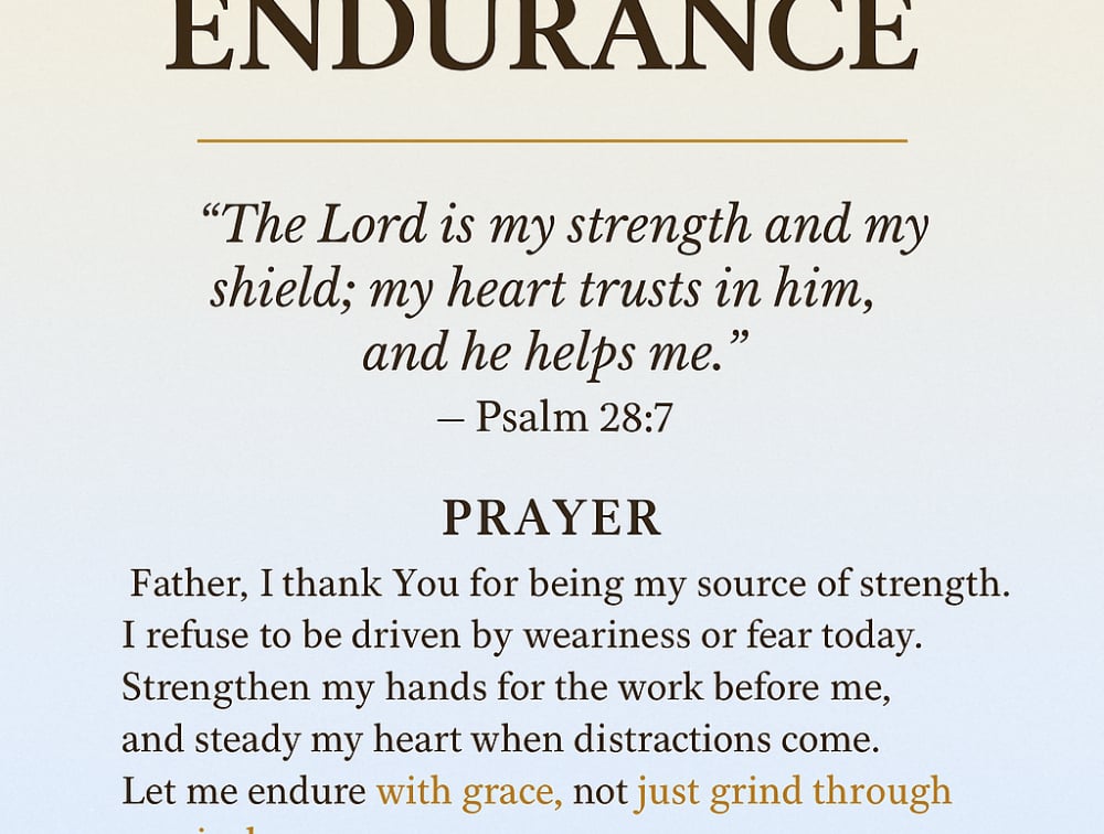 Morning Prayer for Strength and Endurance | Dominion Daily