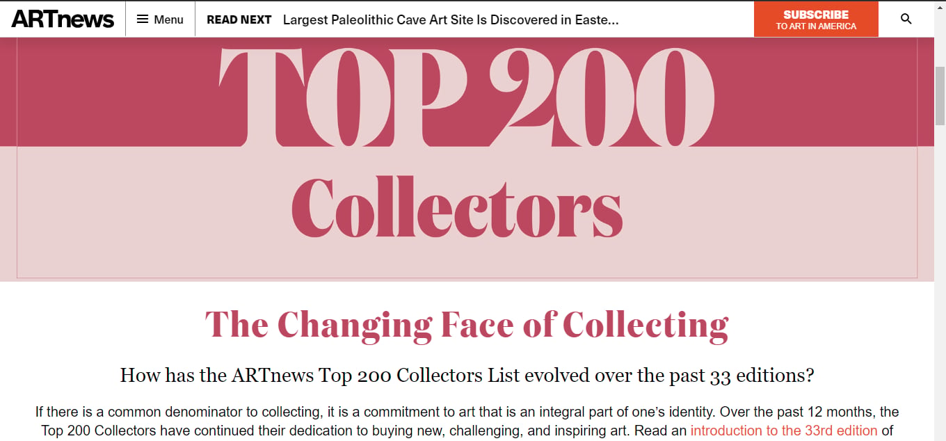 How has the ARTnews Top 200 Collectors List evolved over the past 33 ...