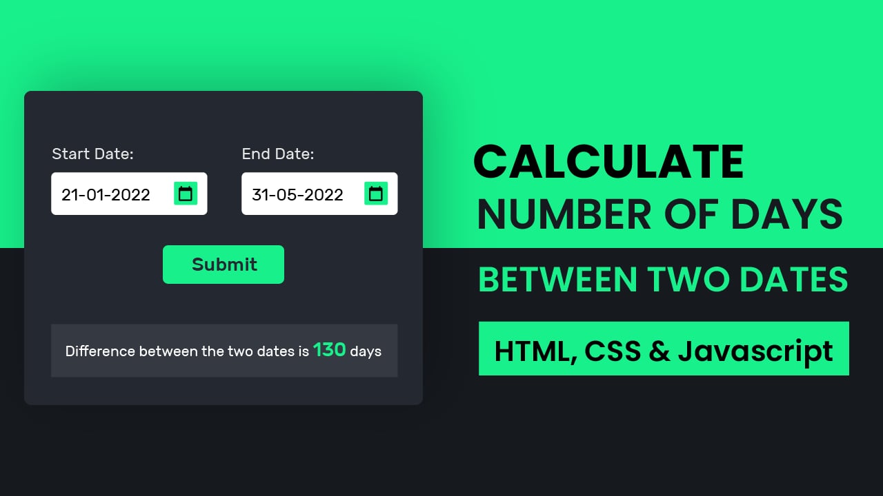 Days Between Dates Calculator | Prasad Kadri