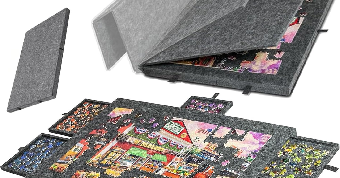 GOOFII Jigsaw Foldable & Tilting Puzzle Board with 6 Drawers and Covers ...