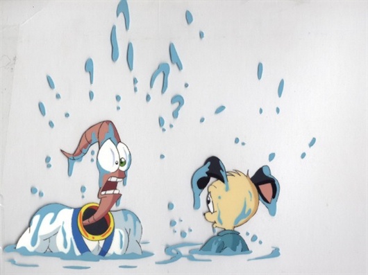 Jim and Peter Puppy all wet