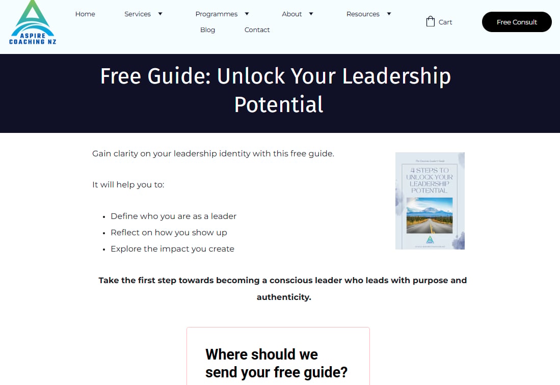FREE Guide - Unlock Your Leadership Potential | Aspire Coaching NZ
