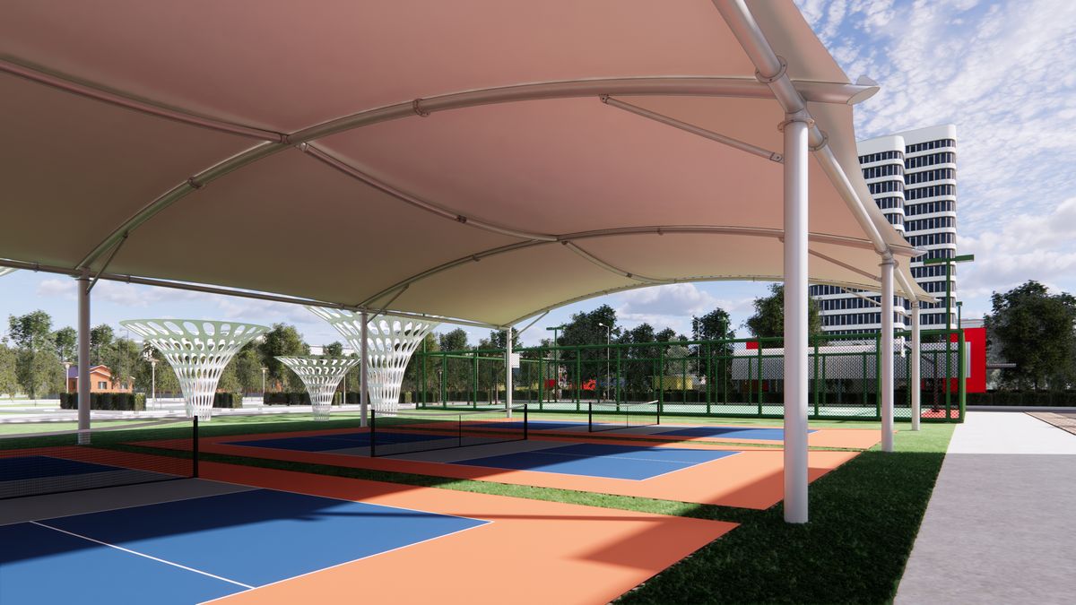 spesialis atap membrane padel court | Spesialis Canopy Membrane