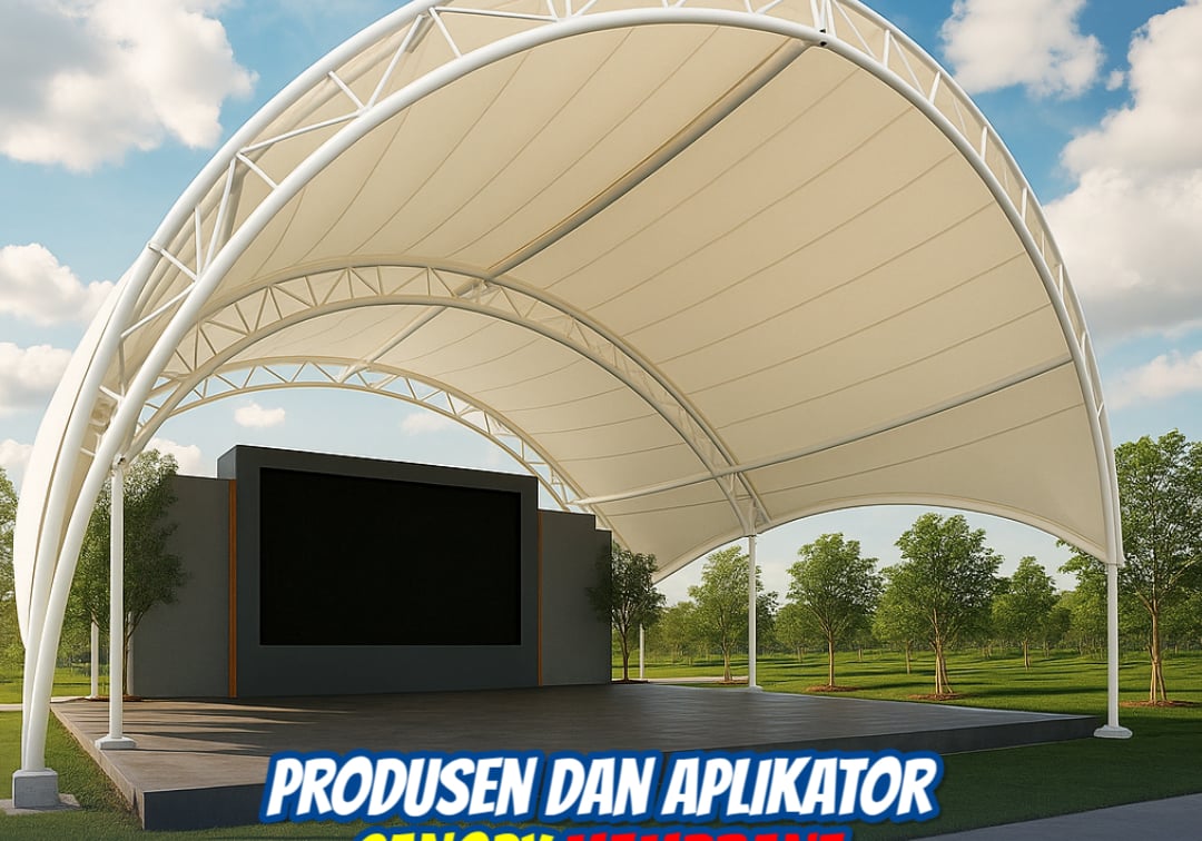 Atap Membrane Area Komersial & Kafe Outdoor | Spesialis Canopy Membrane