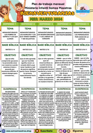 PLANIFICACIONES MENSUALES PARA EL MINISTERIO DE NIÑOS | Somos Maestras
