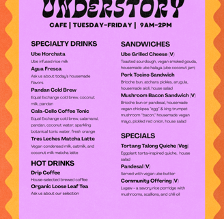 Understory Restaurant Menu - Vibrant Community Dining | Understory