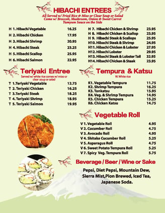 Authentic Asian Cuisine Menu | Sushi Rolls, Sashimi, Salads & More ...