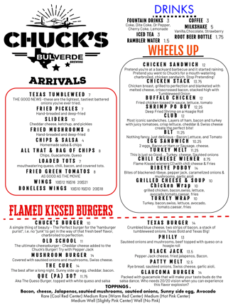 Chuck's Bar and Grill Menu | CHUCK'S BAR AND GRILL