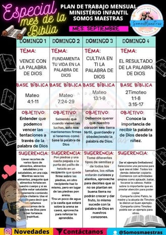 PLANIFICACIONES MENSUALES PARA EL MINISTERIO DE NIÑOS | Somos Maestras