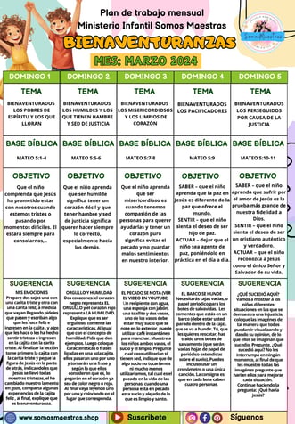 PLANIFICACIONES MENSUALES PARA EL MINISTERIO DE NIÑOS | Somos Maestras