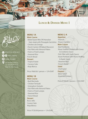 CATERING MENUS